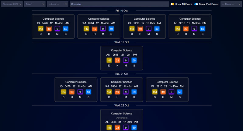 Cambridge Exam Timetable Downloads - IGCSE, O-Level, A-Level